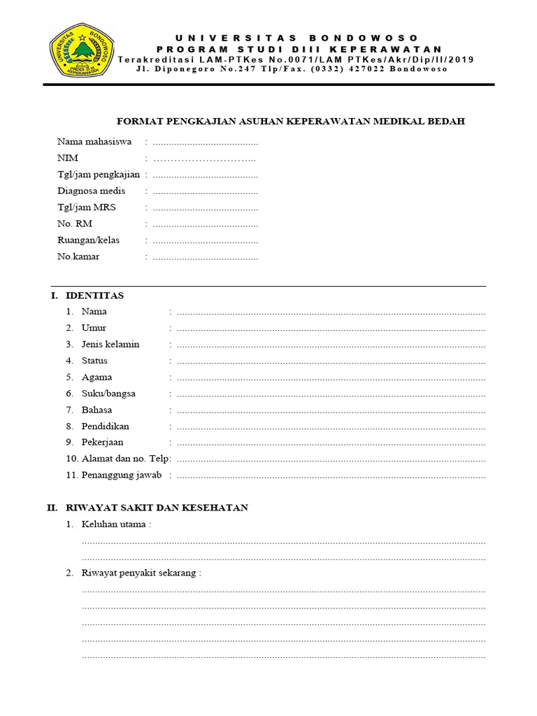 FORMAT ASKEP KMB-edit | PDF | Kesehatan Holistik