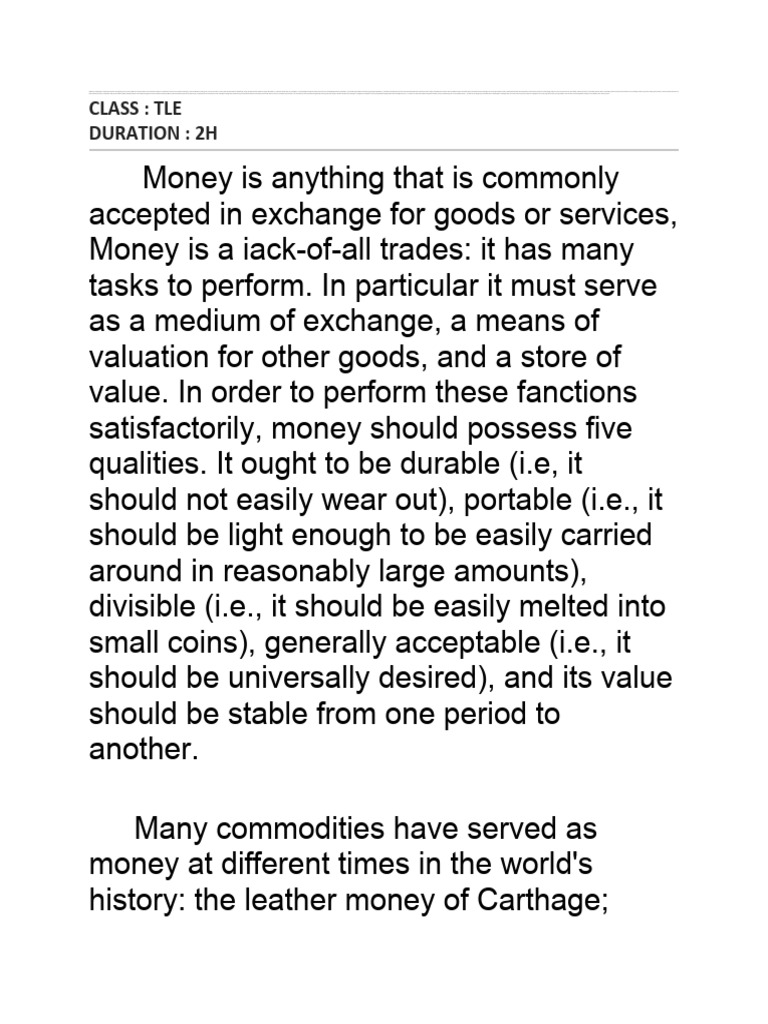 Understanding Money: Functions and History | PDF | Money | Banknote