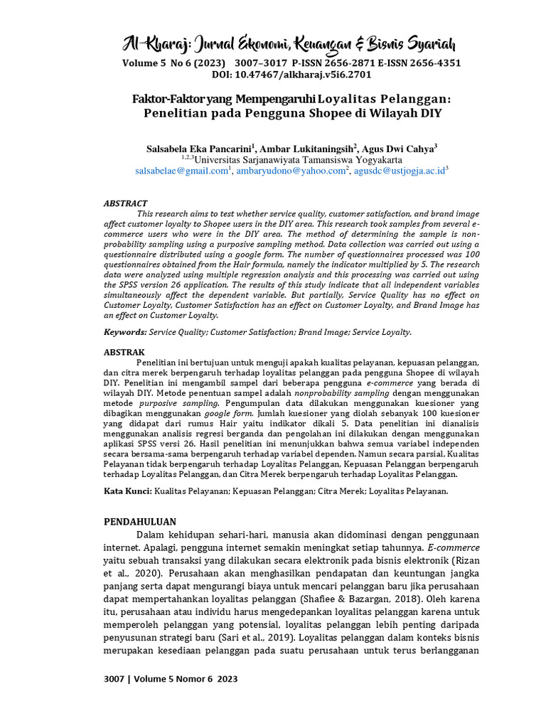 Faktor-Faktor Yang Mempengaruhi Loyalitas Pelangga | PDF