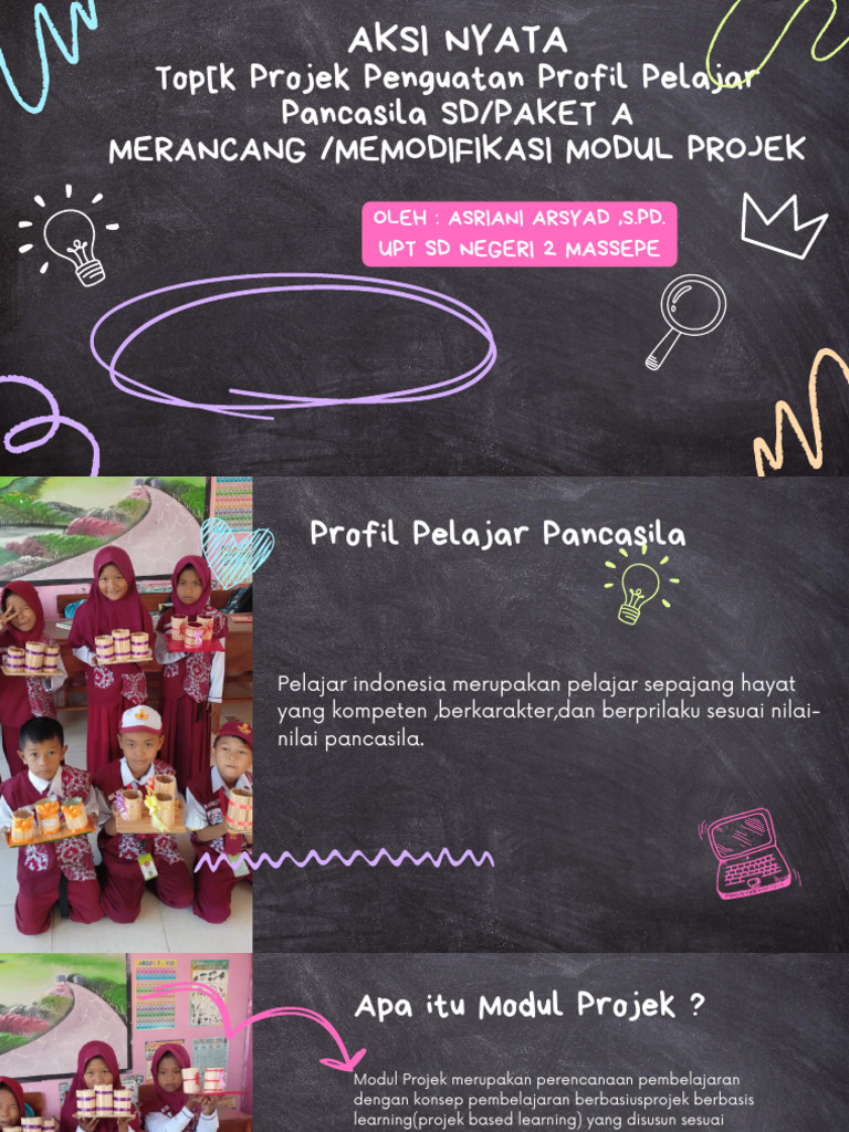 AKSI NYATA Topik Projek Penguatanprofil Pelajar Pancasila Merancang Memodifikasi Modul Projek | PDF