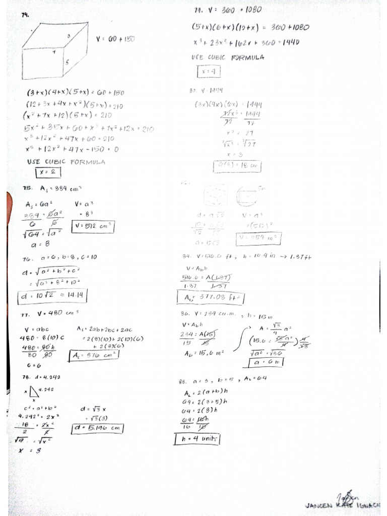 Solid Mensuration Sample Problems 1 | PDF