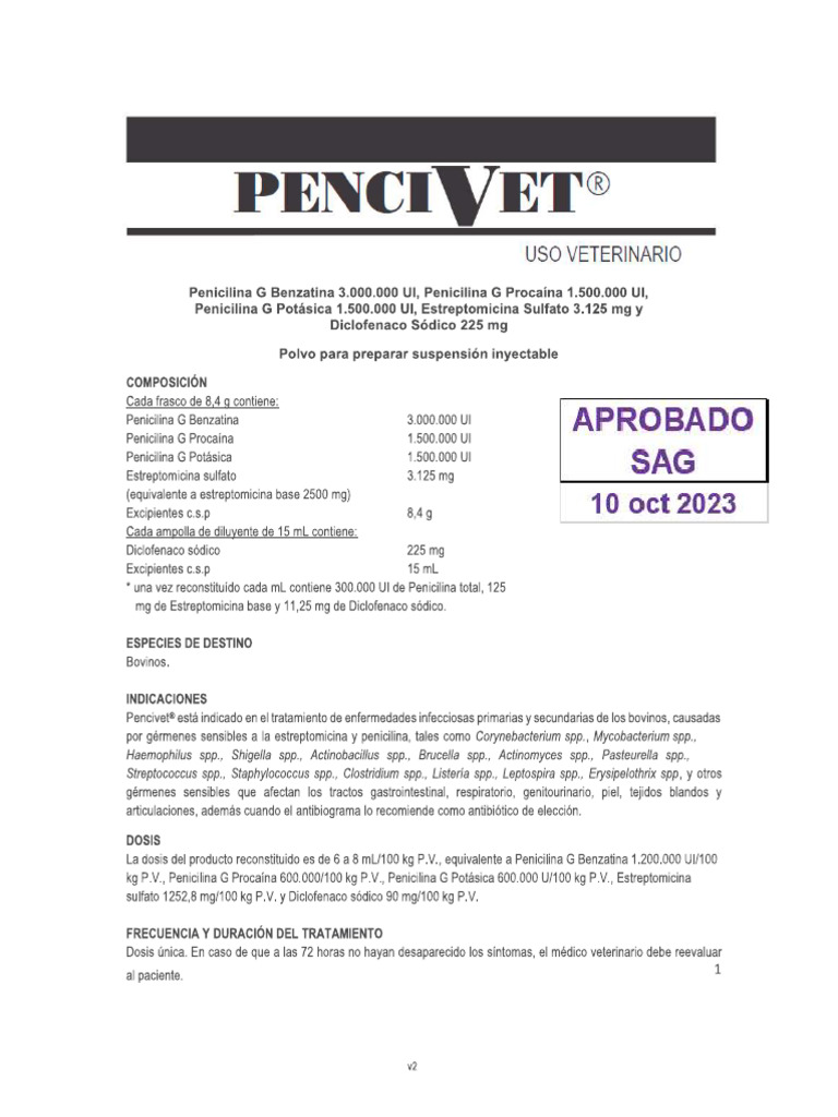Ficha Tecnica Pencivet 2023 | PDF