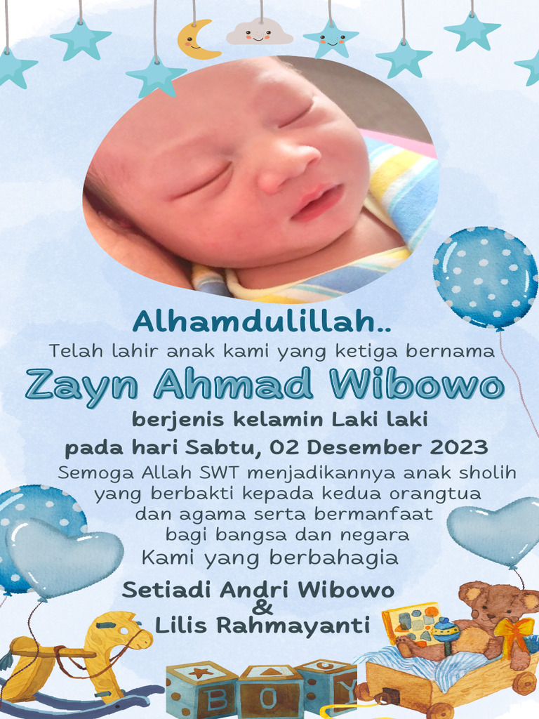 Pengumuman Kelahiran Bayi Cat Air Biru Cerita Instagram | PDF