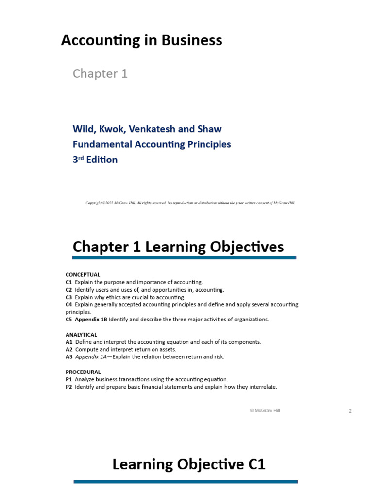 FAP 3e 2021 PPT CH 1 Accounting in Business | PDF