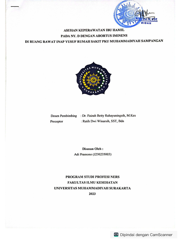 Cover Askep Abortus Iminens M2 | PDF