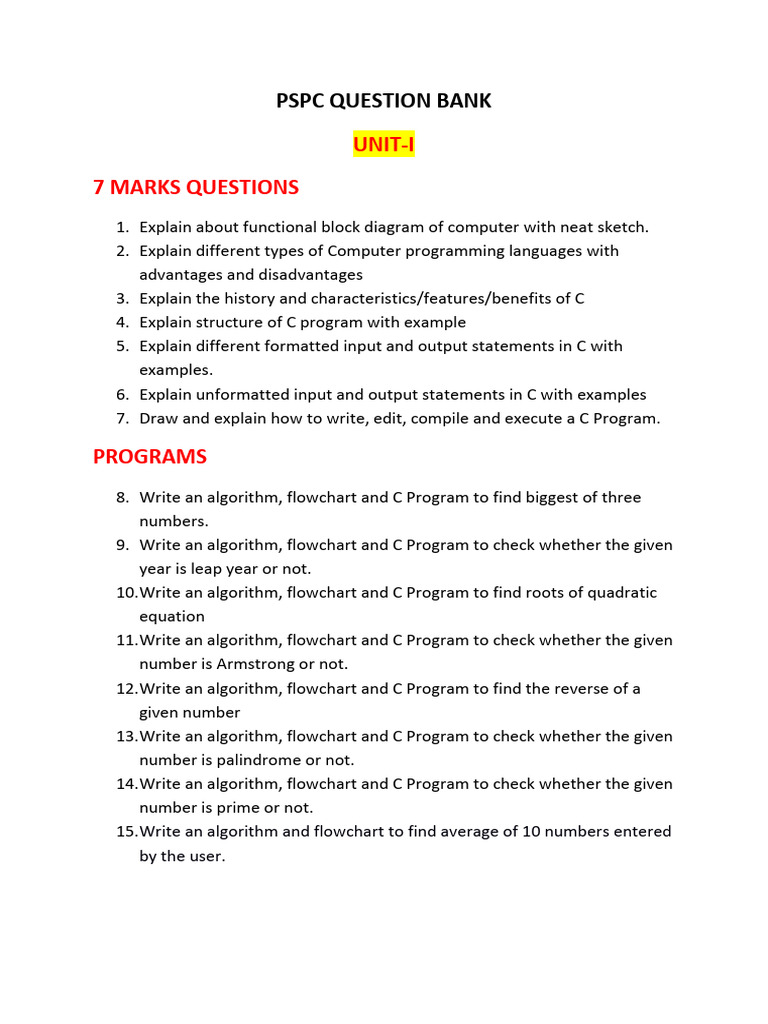 PSPC Question Bank 02.03.23 | PDF