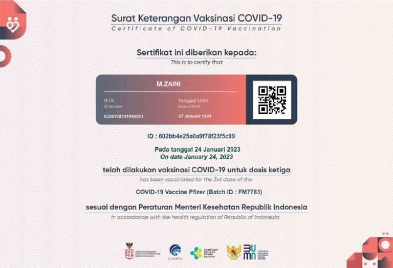 Vaksin 3 ZAINI | PDF