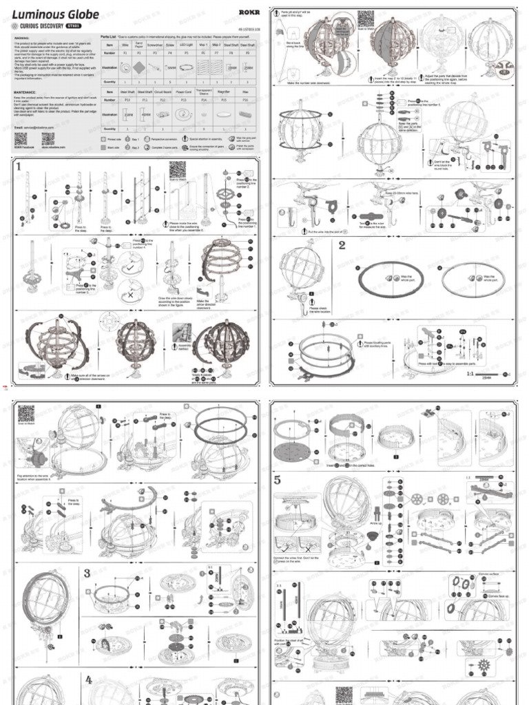 ROKR ST003 Luminous Globe Manual | PDF