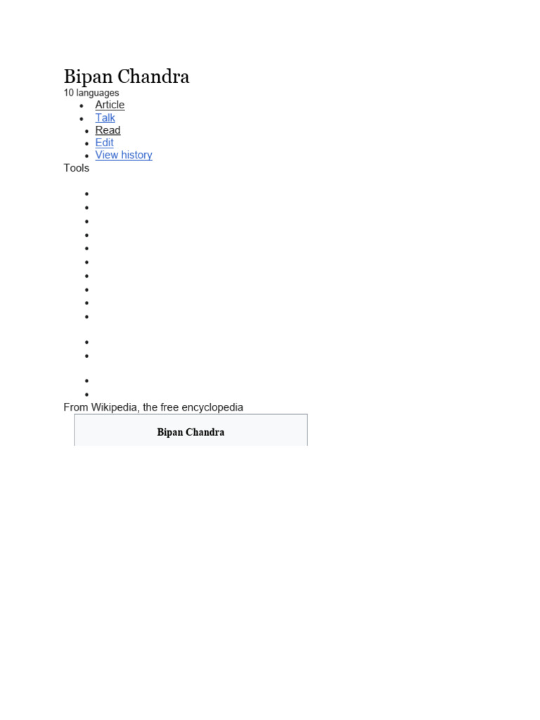 Bipan ChandraNAN | PDF