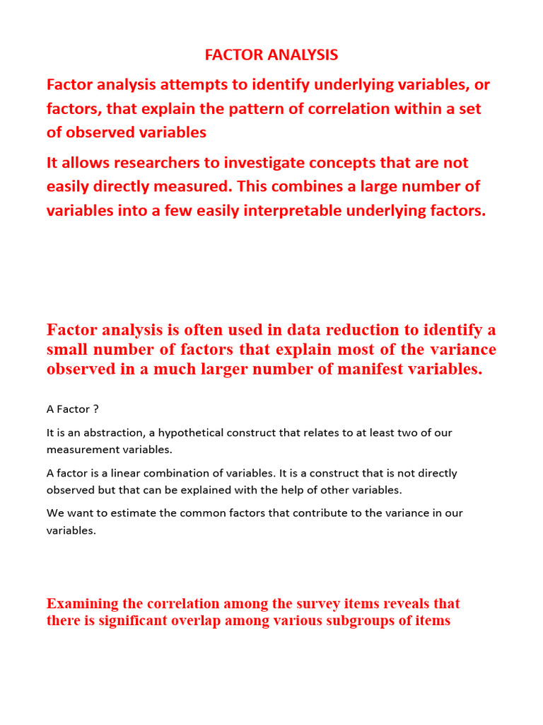 Factor Analysis Notes Download Free Pdf Factor Analysis Principal Component Analysis