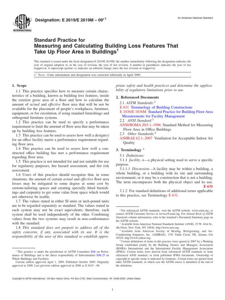 Measuring and Calculating Building Loss Features That Take Up Floor ...