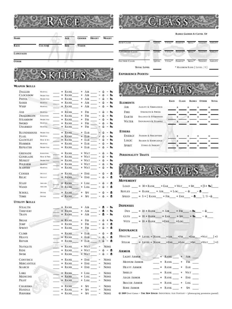 RPG Character Stat Sheet | PDF
