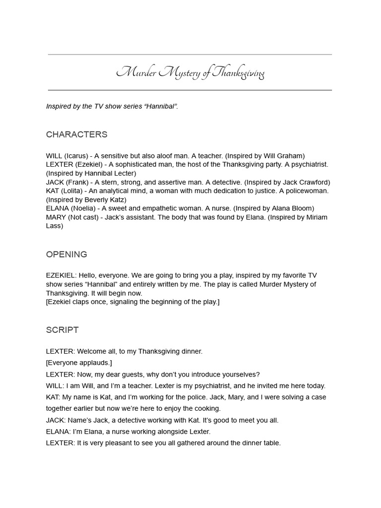 Thanksgiving Presentation Script | PDF