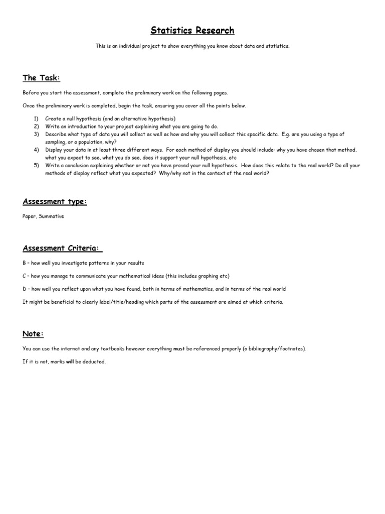 11 The Assessment Task | PDF | Statistics | Sampling (Statistics)