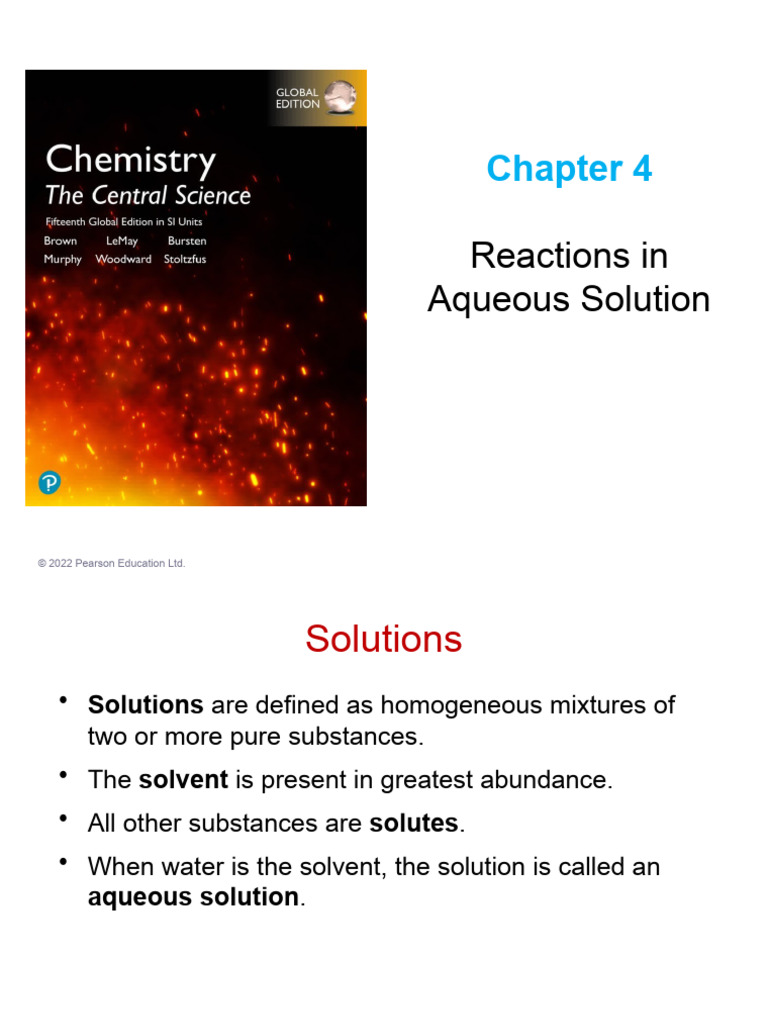 Ch04 Lecture | PDF | Solvation | Aqueous Solution