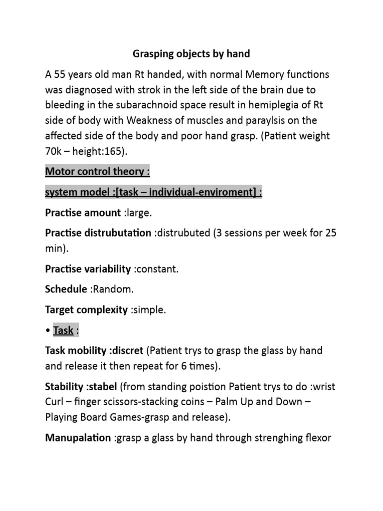 Grasping A Glass | PDF | Hand | Anatomical Terms Of Motion