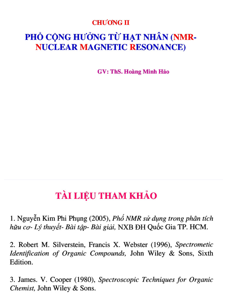 PH C NGH NGT H Tnhân (NMR - N Uclear M Agnetic R Esonance) | PDF