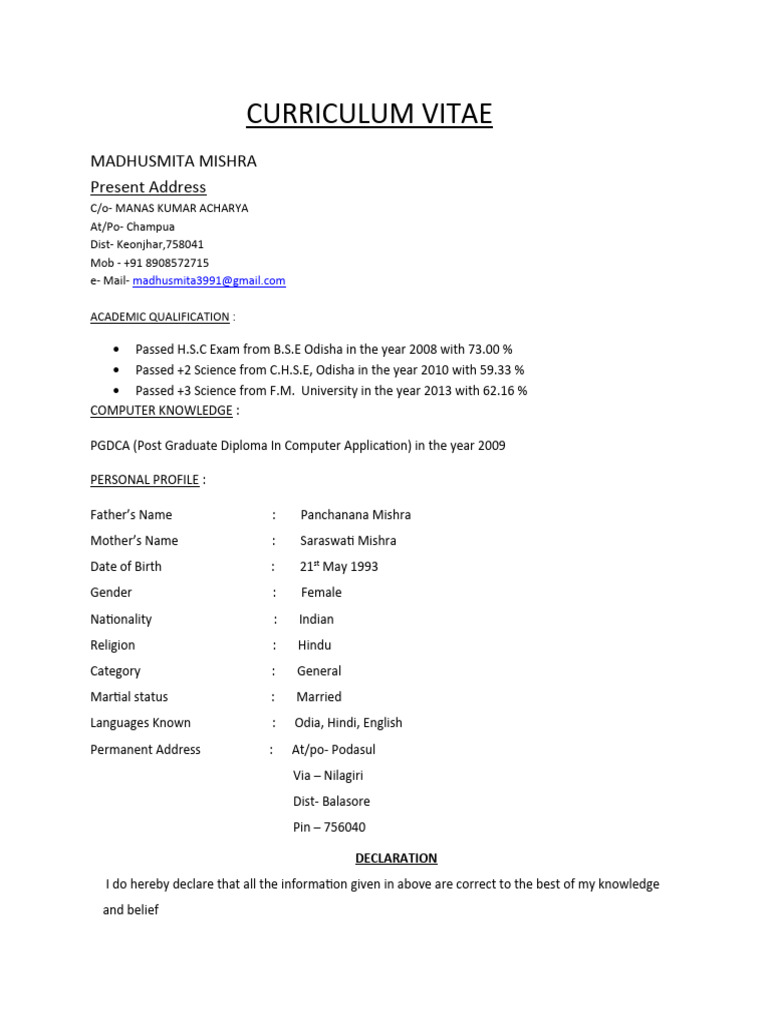 Curriculum Vitae | PDF