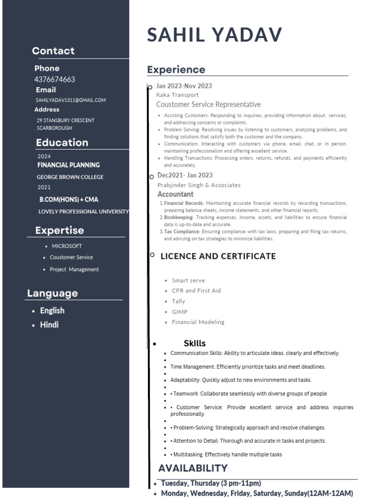 Sahil Yadav Resume | PDF