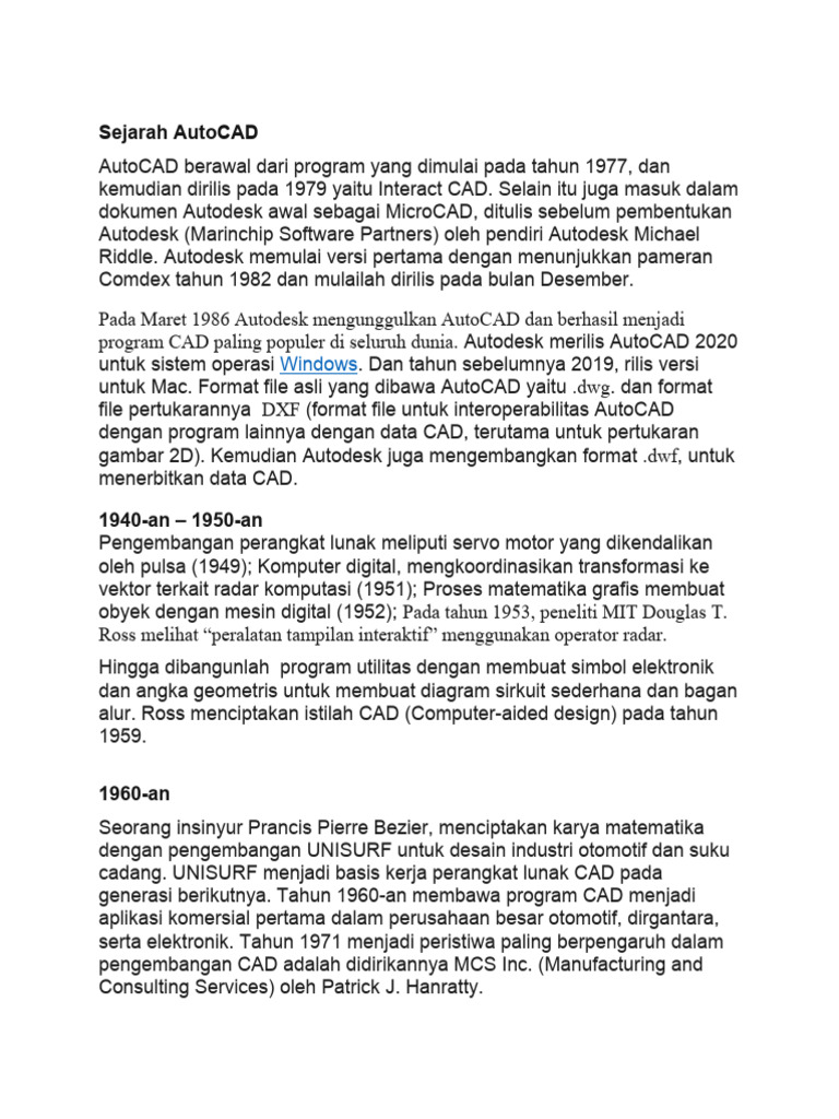 Sejarah AutoCAD | PDF