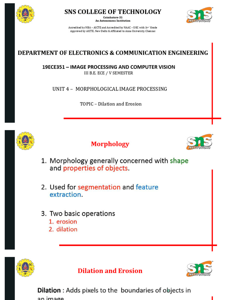 DIP U4.Dilation and Erosion | PDF