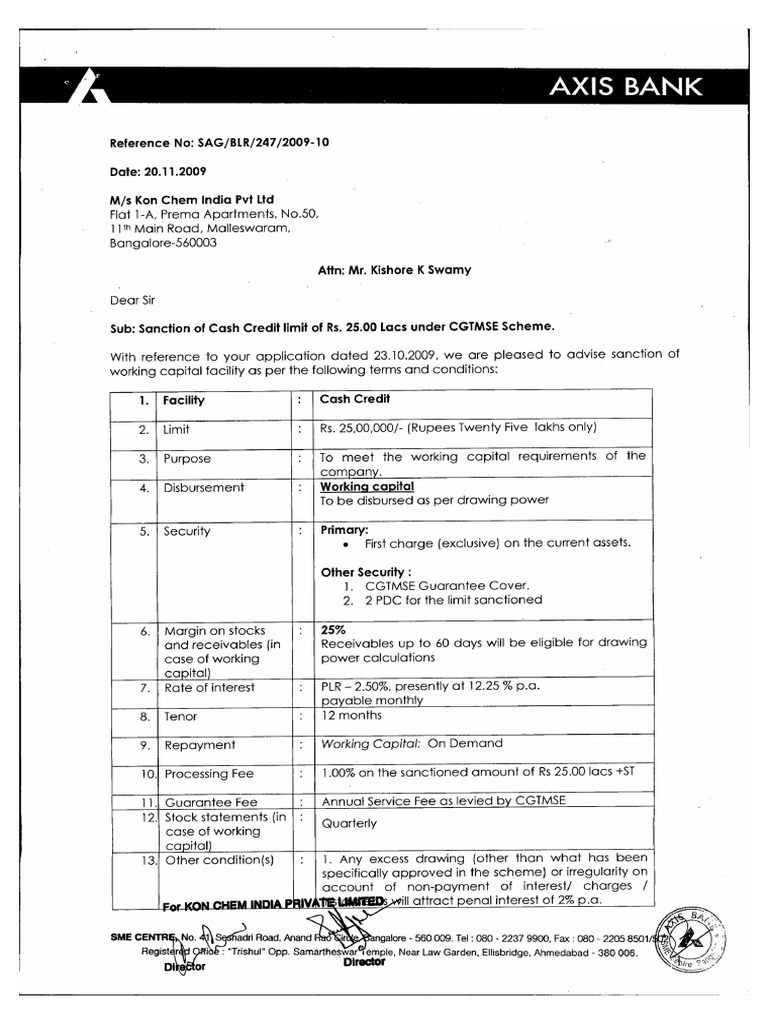 Axis Bank Sanction Letter 1 2048 | PDF