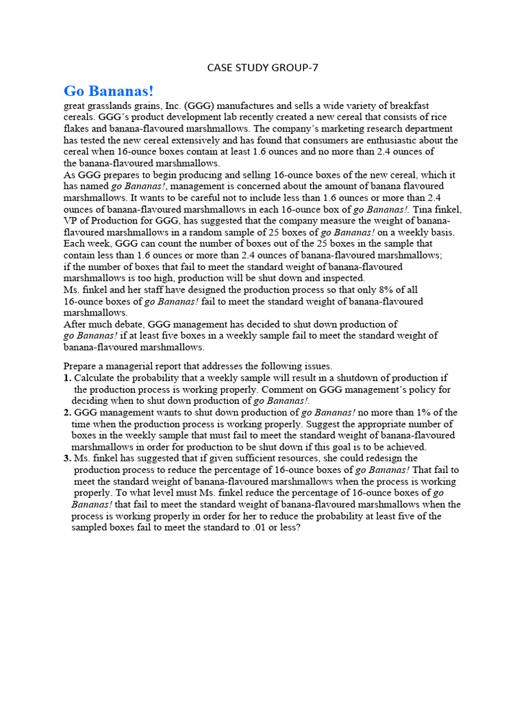 Case Study Group-7 | PDF | Cooking, Food & Wine | Technology & Engineering