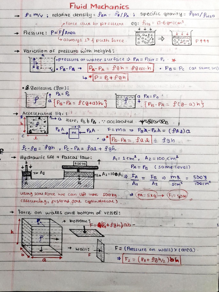 Fluid Mechanics Notes | PDF