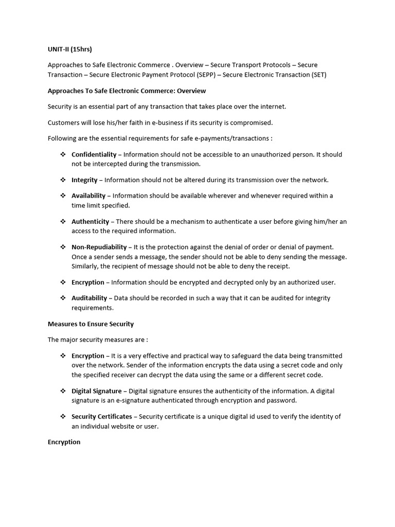 E Commerce Unit 2 Notes Pdf