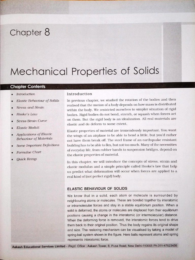 Elasticity (Mech Prop of Solids) | PDF | Deformation (Engineering) | Young's Modulus