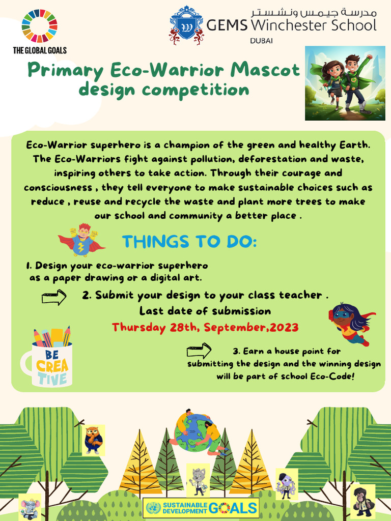 Primary Eco Warrior Mascot Design Competition | PDF | Art