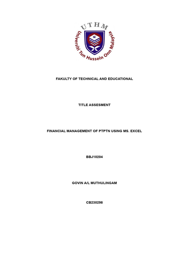 Report Financial Management of PTPTN | PDF | Microsoft Excel | Spreadsheet