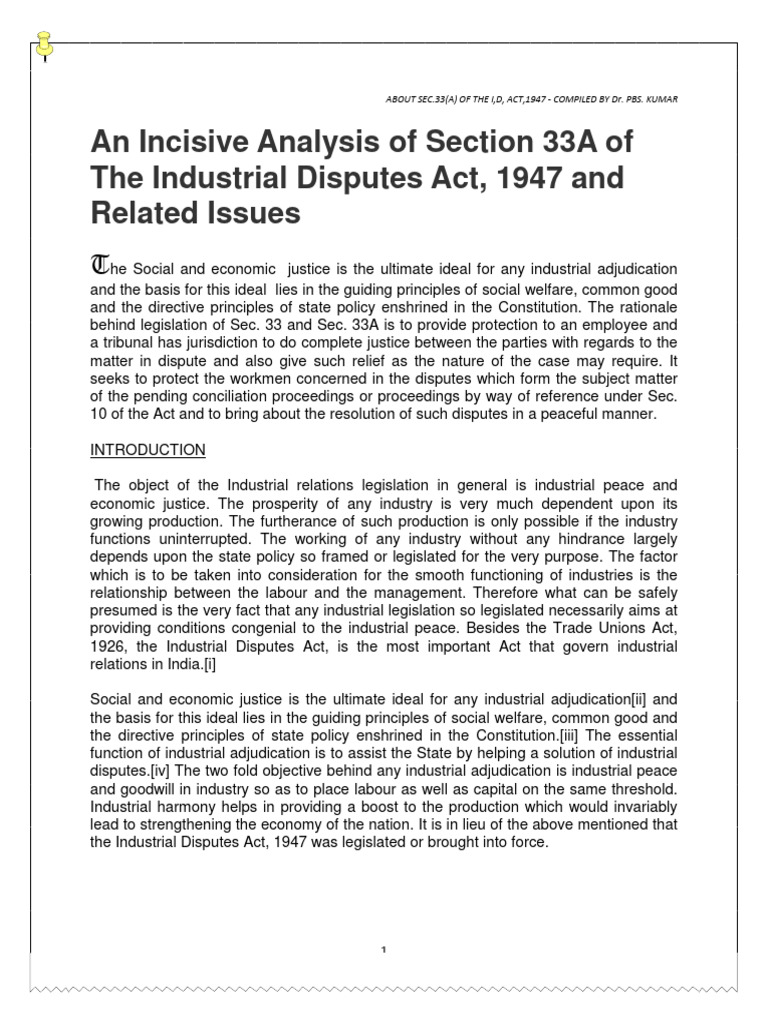 Analysis of Section 33A, ID Act 1947 | PDF | Law