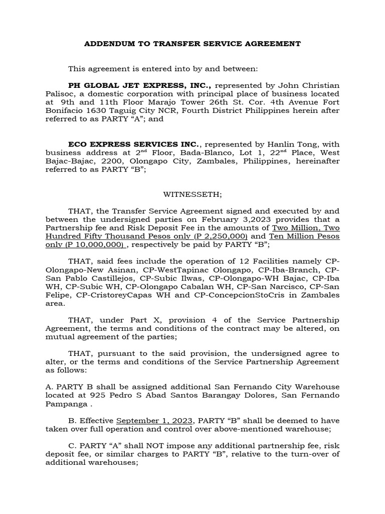Addendum Sfpamdolores WH | PDF | Business Law | Common Law