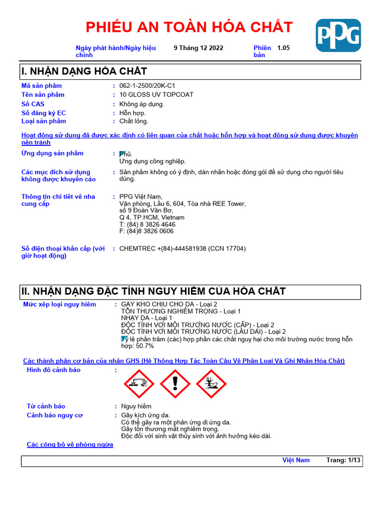 062-1-2500 MSDS VN | PDF