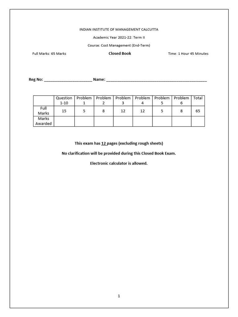 2021 COMA Questions | PDF