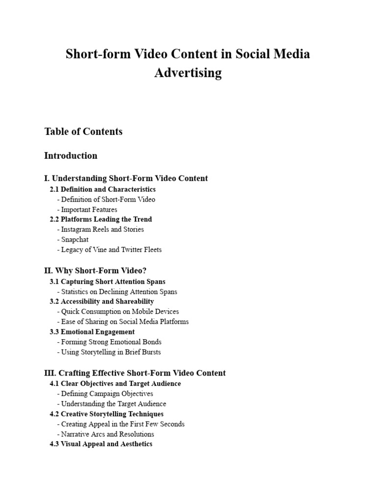 Short-Form Video Content in Social Media Advertising | PDF | Popular ...