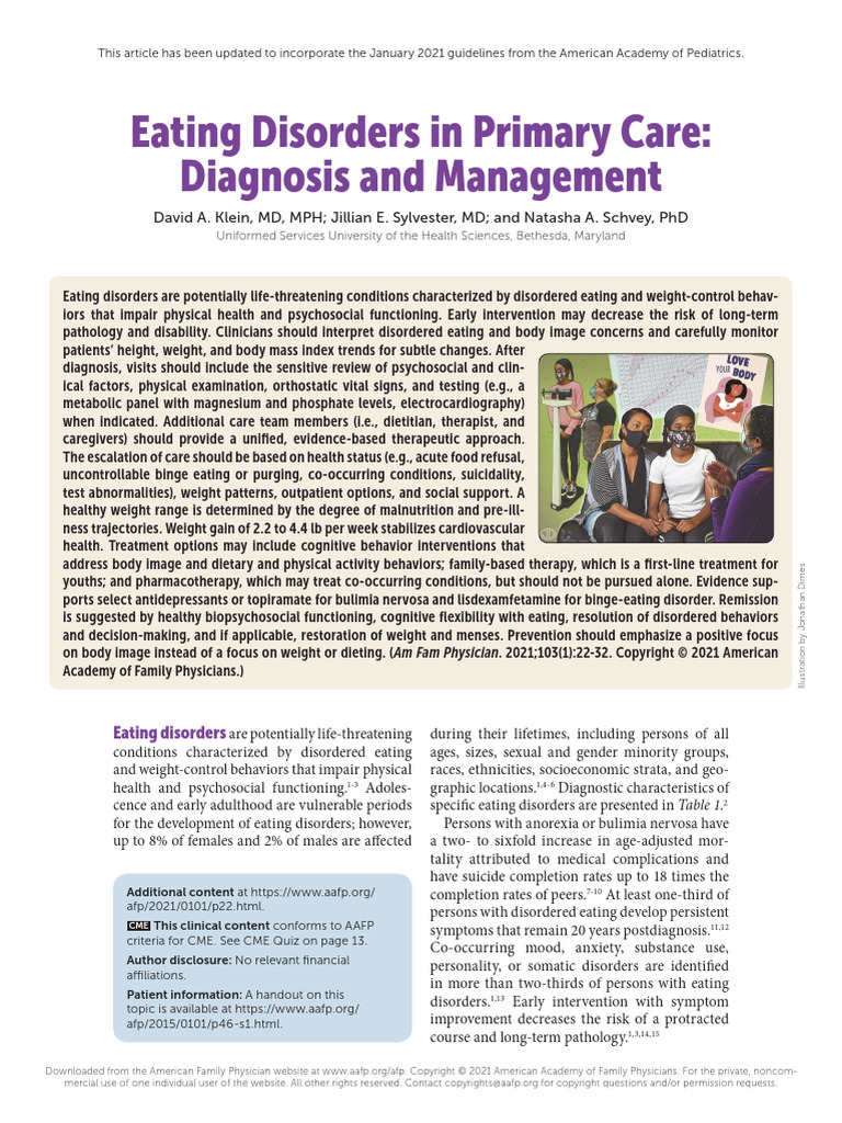 Eating Disorders In Primary Care Pdf Eating Disorder Binge Eating