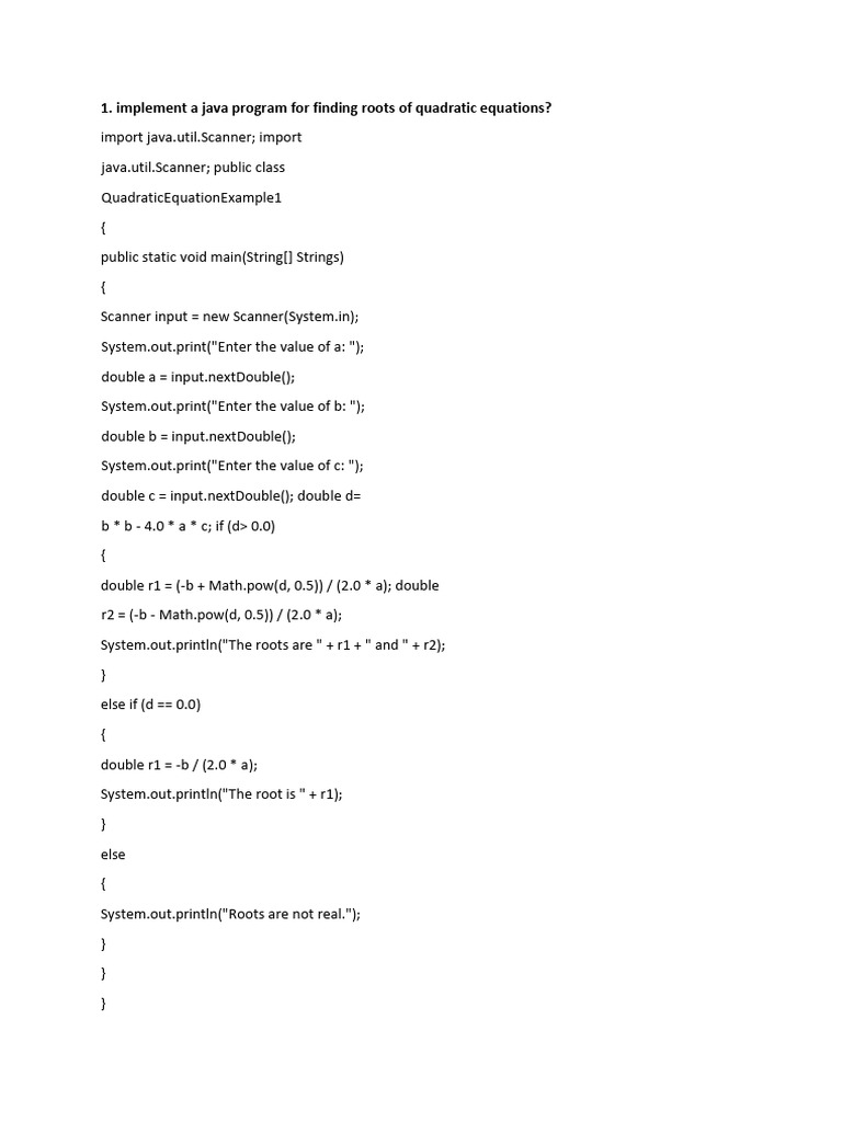 JAVA Lab Manual | PDF | Class (Computer Programming) | Method (Computer ... JAVA Lab Manual | PDF | Class (Computer Programming) | Method (Computer ...