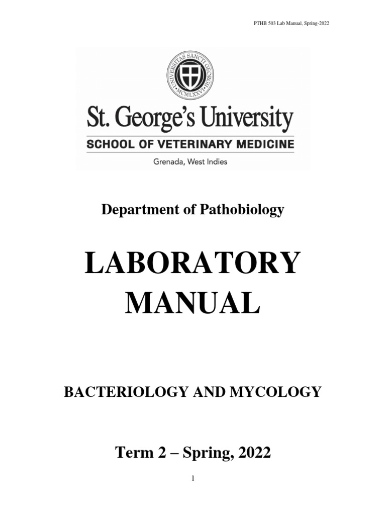 Bacteriology Mycology Laboratory Manual SPRING - 2022 | PDF