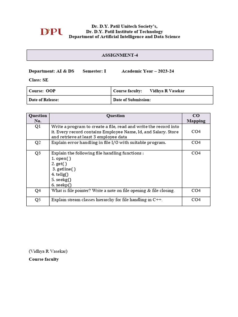 OOP Assignment 4 | PDF
