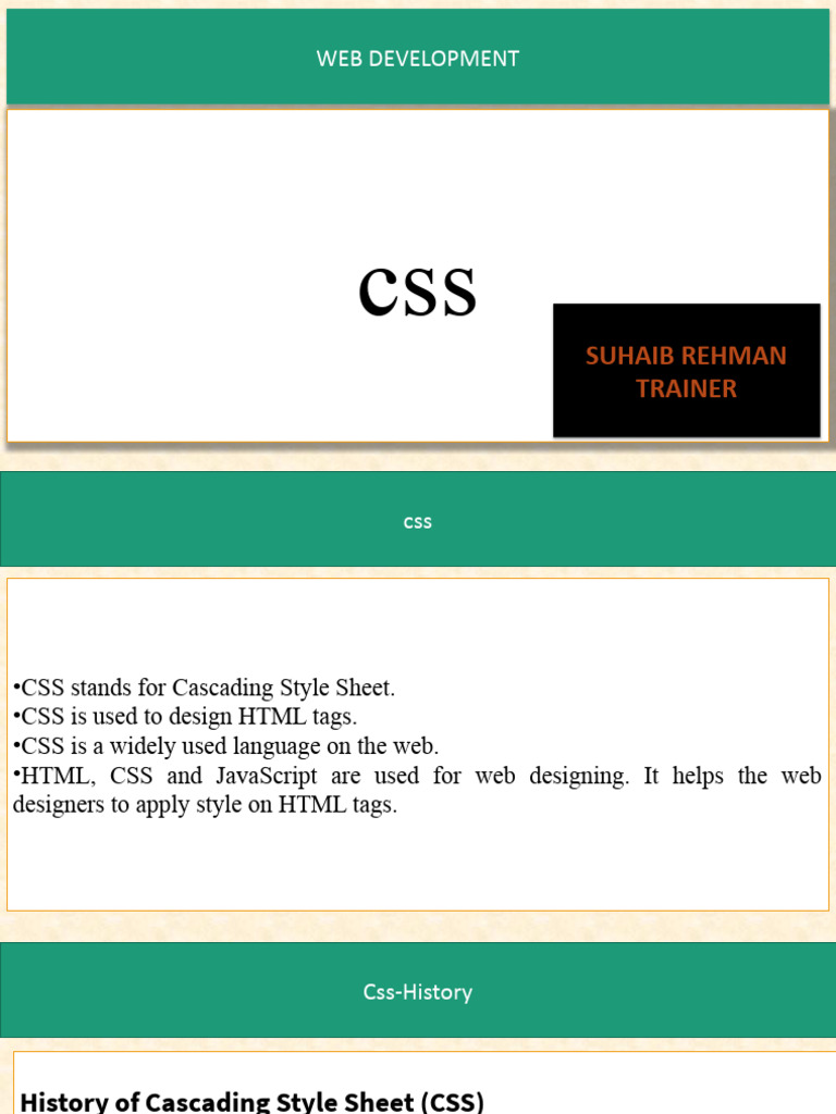 Web Development: Suhaib Rehman Trainer | Download Free PDF | Html | Html Element