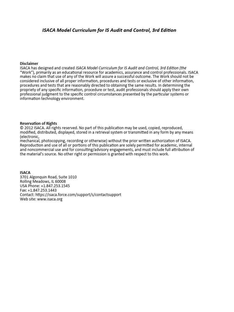 Model Curriculum 3rded Mapping Grid 3feb2012 Pdf Information Security Audit