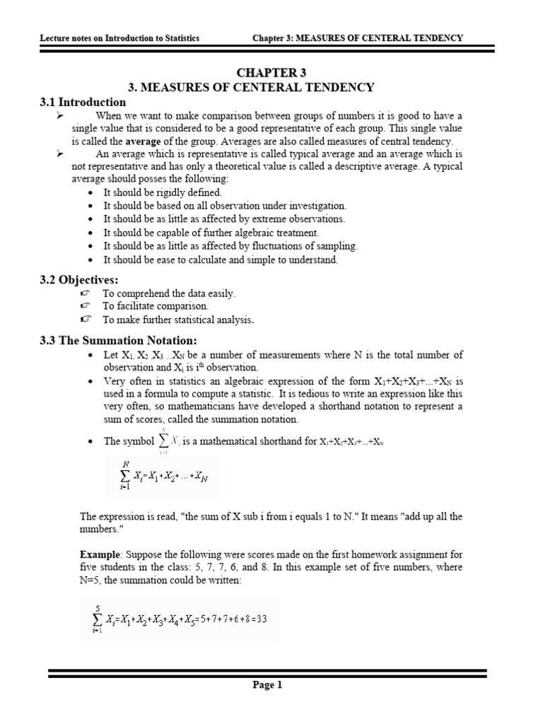 Chapter-3-Measures of Central Tendency | PDF