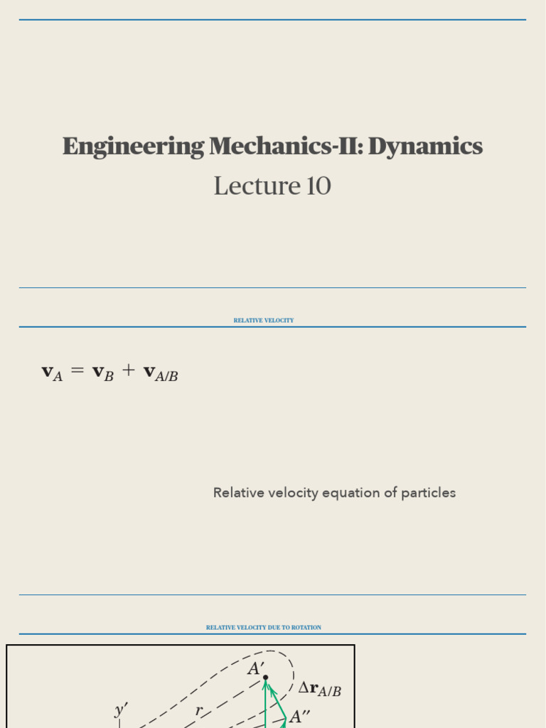 Lecture - 10 Student | PDF | Velocity | Rotation Around A Fixed Axis