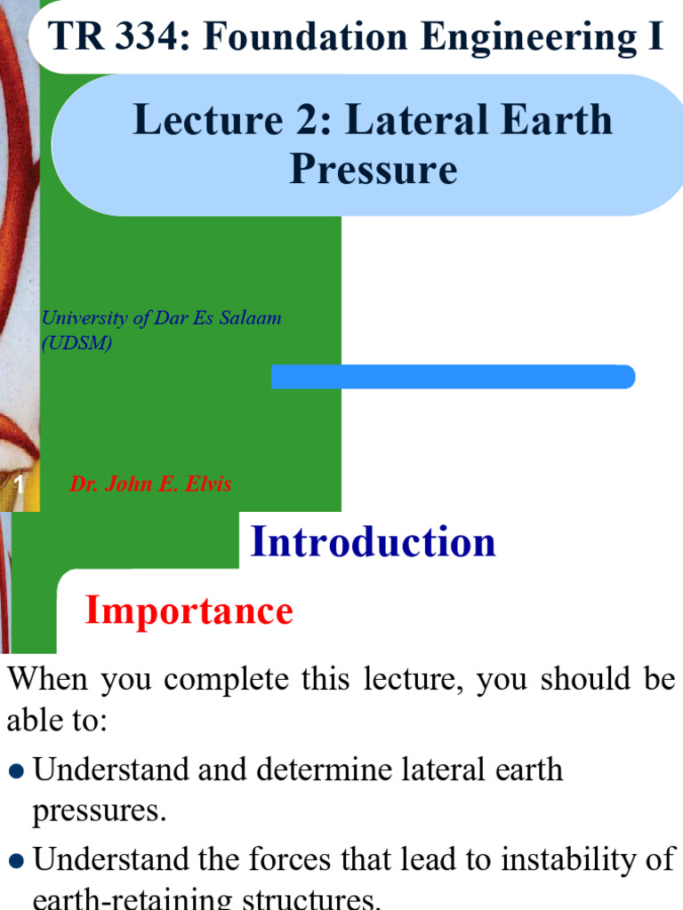 Lecture2 - Lateral Earth Pressure | PDF | Physical Sciences | Solid ...
