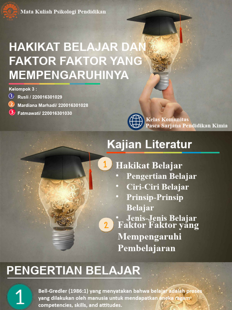 Hakikat Belajar Dan Faktor Faktor Yang Mempengaruhinya | PDF | Pengembangan Diri | Sains ...