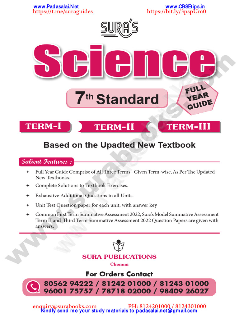 7th Science EM SURA Guides 2023 2024 Sample Notes English Medium PDF ...