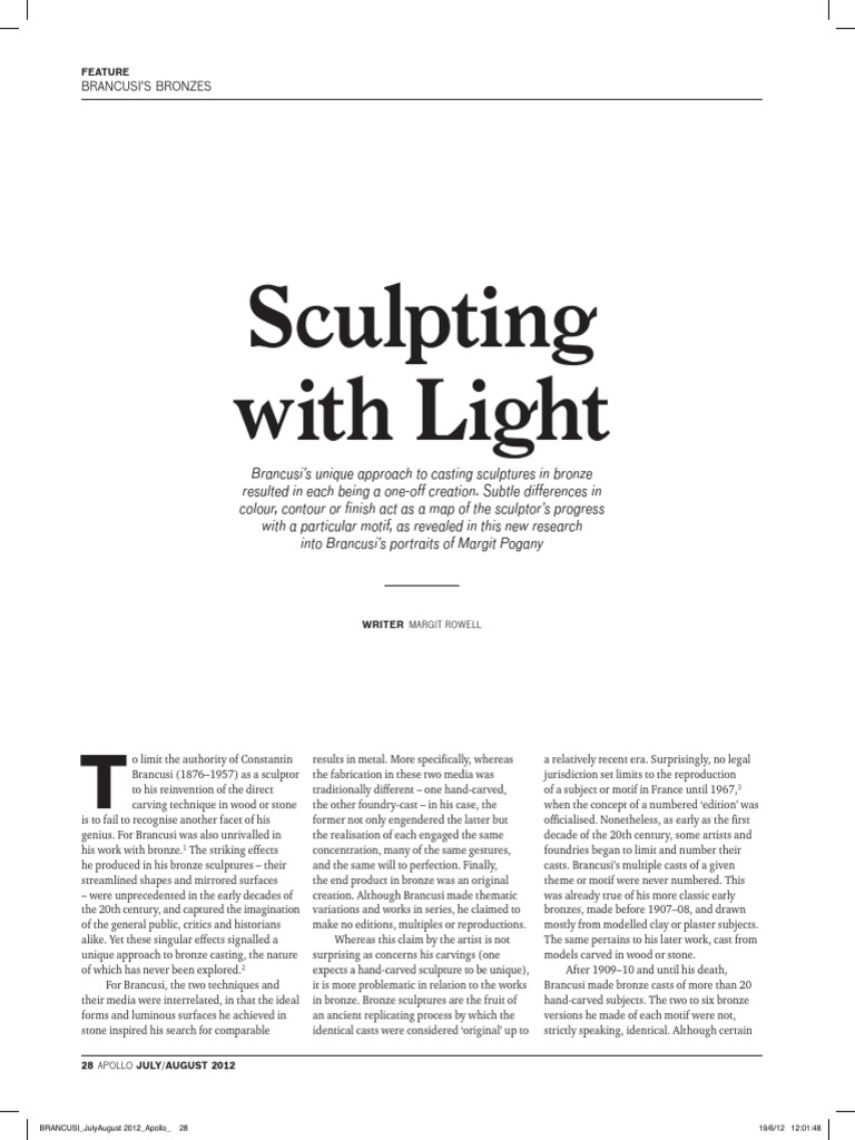 Sculpting With Light | PDF | Sculpture | Foundry