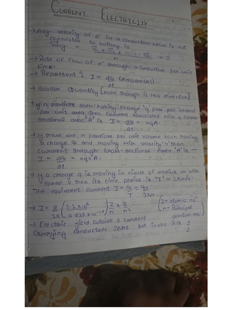 Current Electricity Handwritten Notes | PDF Current Electricity Handwritten Notes | PDF